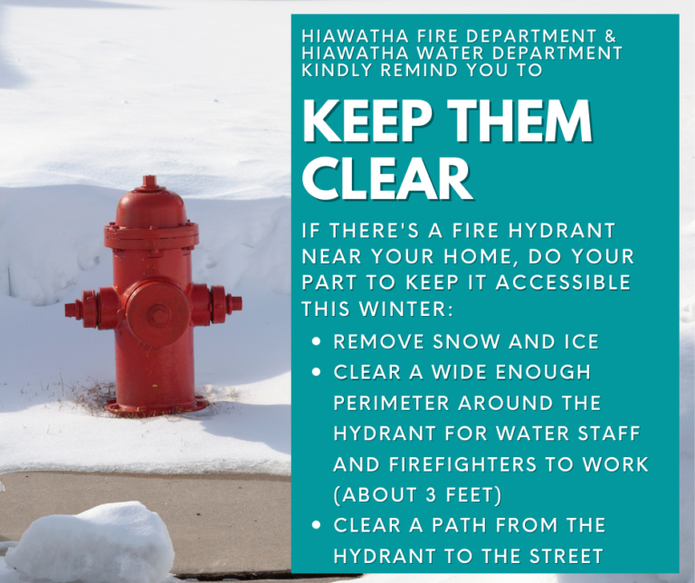 Fire Hydrants – Keep them Clear this Winter – City of Hiawatha News